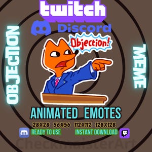 Animated Objection Meme Emote, Twitch Emotes, Discord Emote, Cute Emote ...