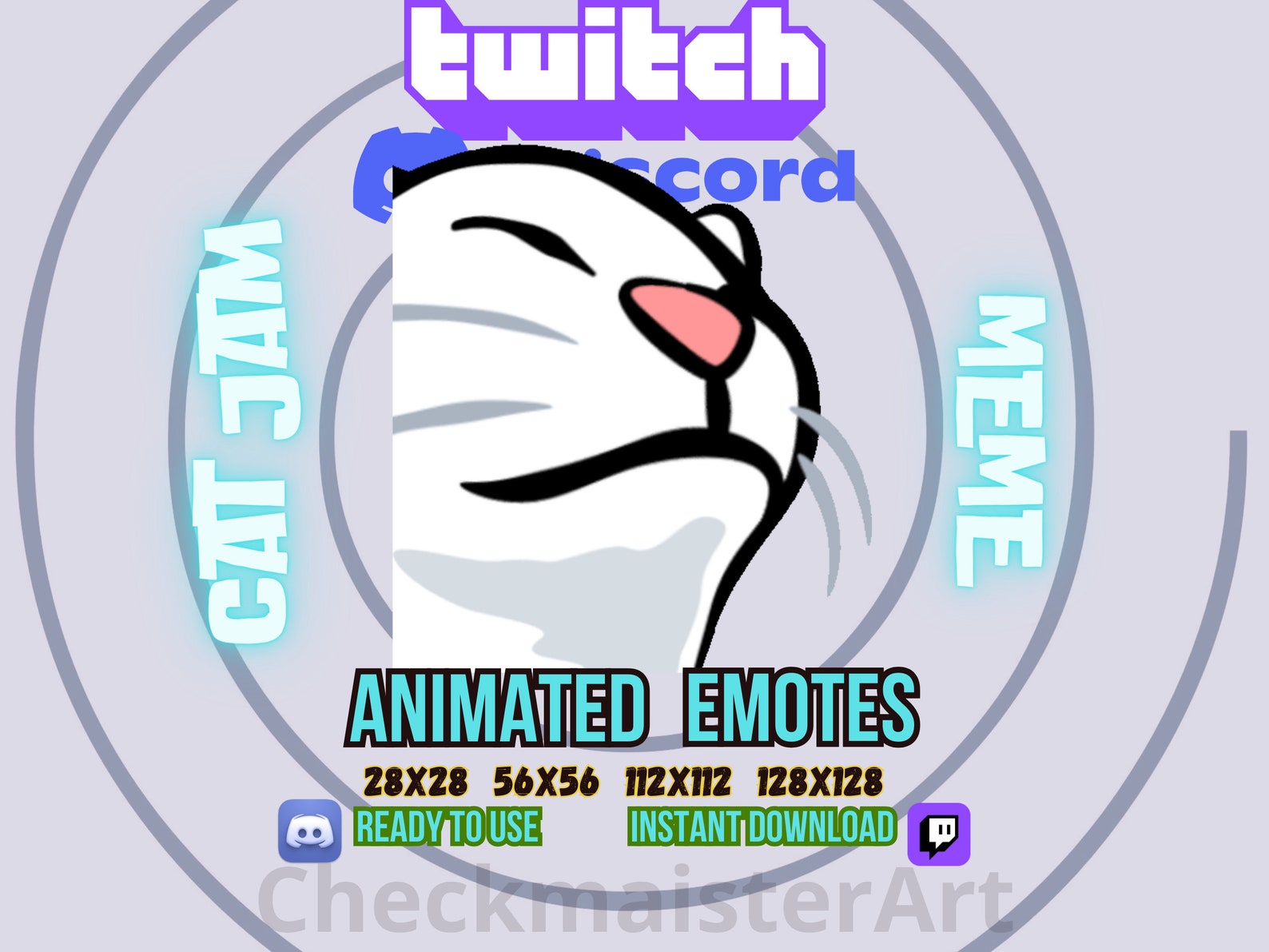 Animated Cat Jam Meme Emote: Twitch/discord Streamer Emotes - Etsy