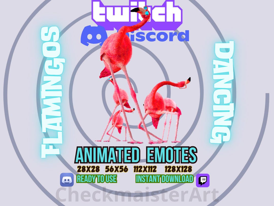 Animated Dancing Flamingos Emote: Twitch/discord Streamer Emotes ...