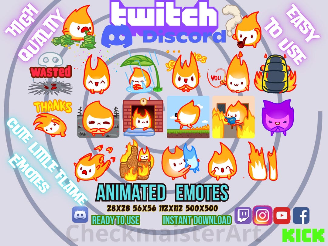19 Little Flame Emotes Bundle | Lit Streaming | Twitch, Youtube ...