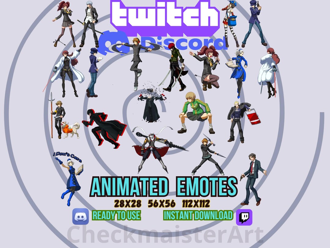 20 Animated Persona Emotes: Twitch, Discord, Youtube (instant Download ...