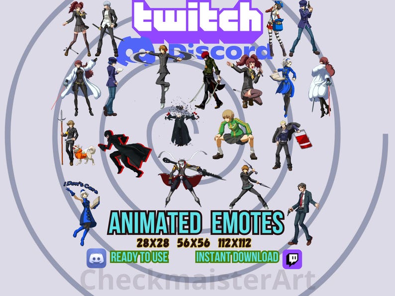 20 Animated Persona Emotes, Twitch Emotes, Discord Emotes, Streamers ...