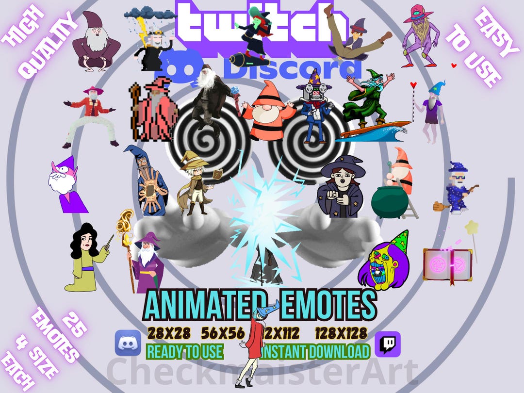 25 Animated Disco Wizard Emotes Bundle, Twitch Emotes, Discord Emotes ...