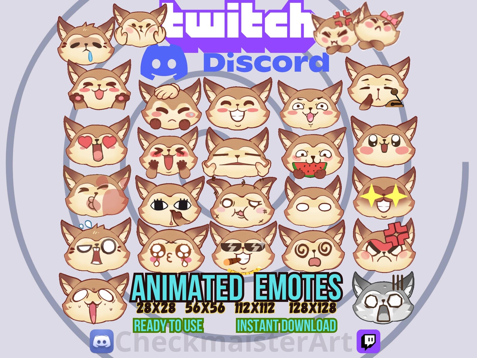 25 Animated Foxy Fox Emotes Bundle, Twitch Emotes, Discord Emotes ...