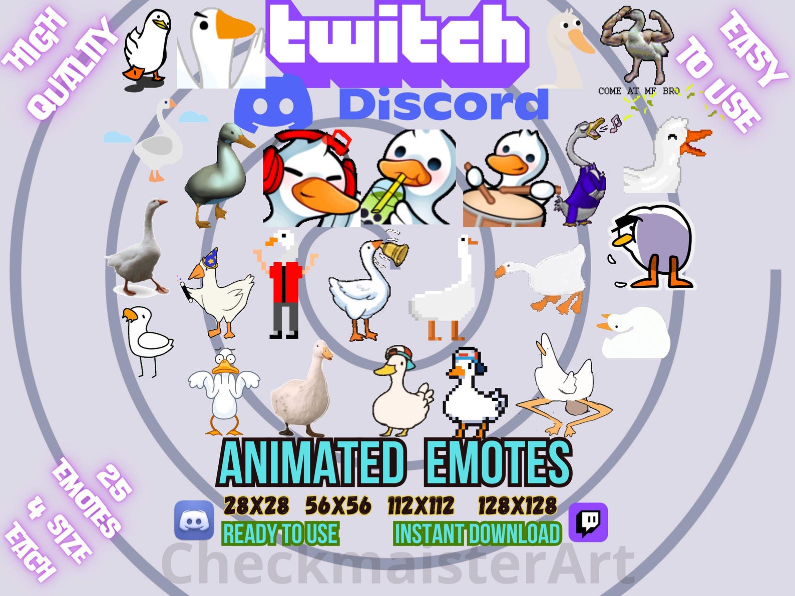 25 Animated Greedy Goose Emotes: Twitch, Discord, Youtube (instant ...