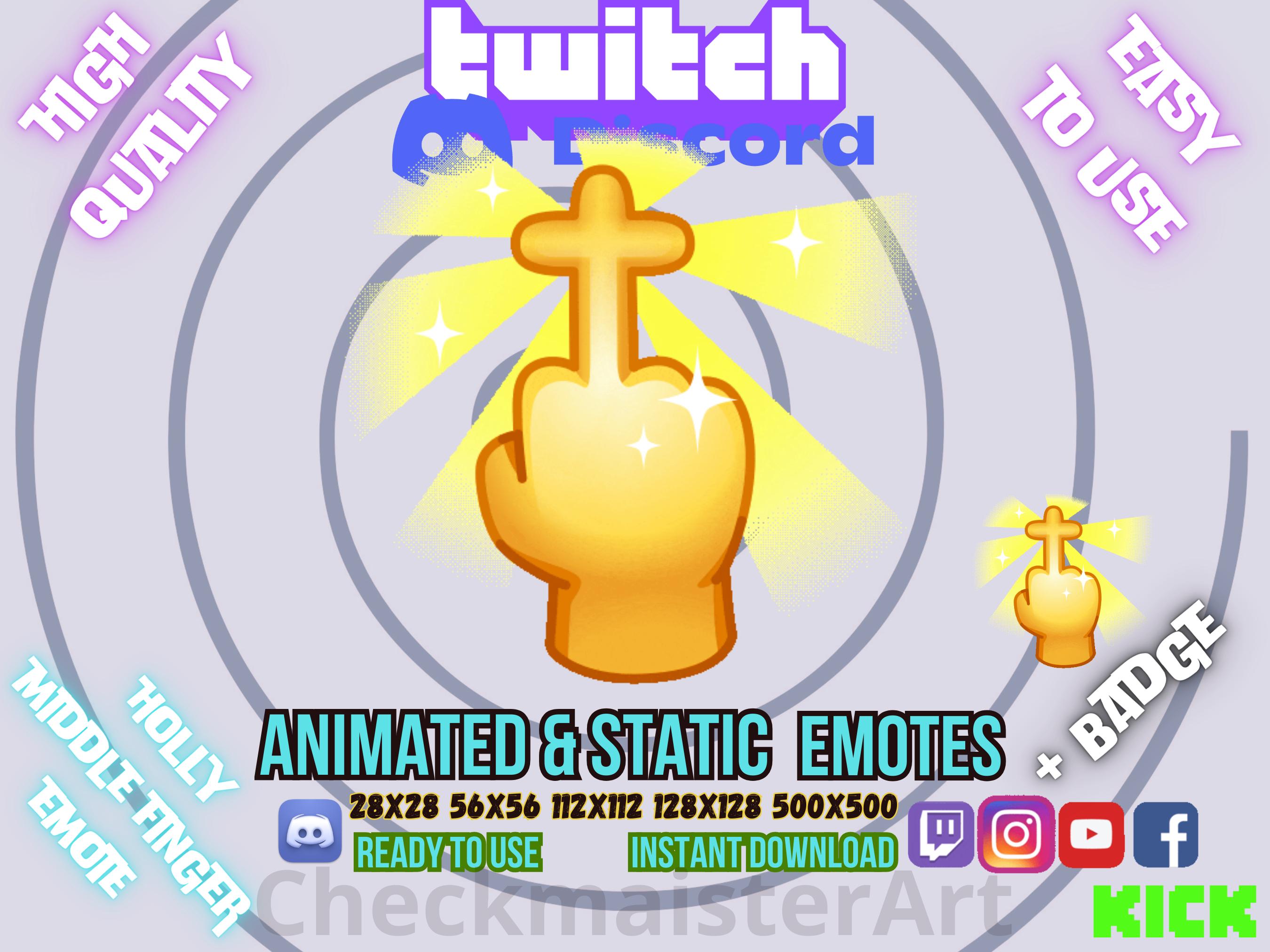 Holy Middle Finger Emote: Animated Version, Static Version, Twitch ...