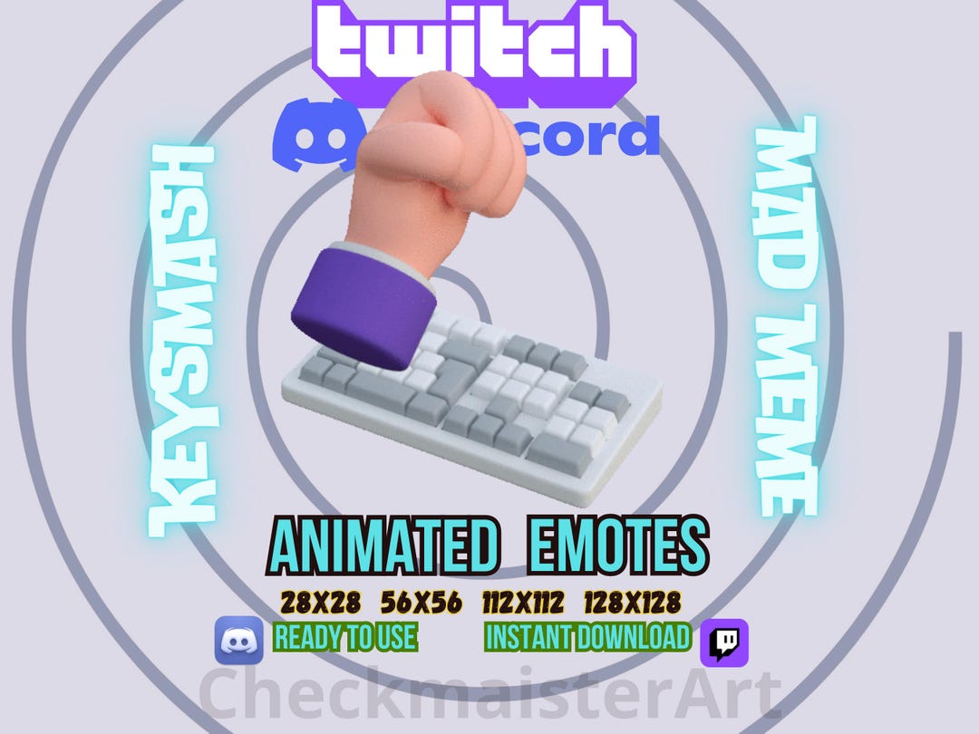 Animated Keysmash Emote, Twitch Emotes, Discord Emotes, Lul Emote, Lmao ...