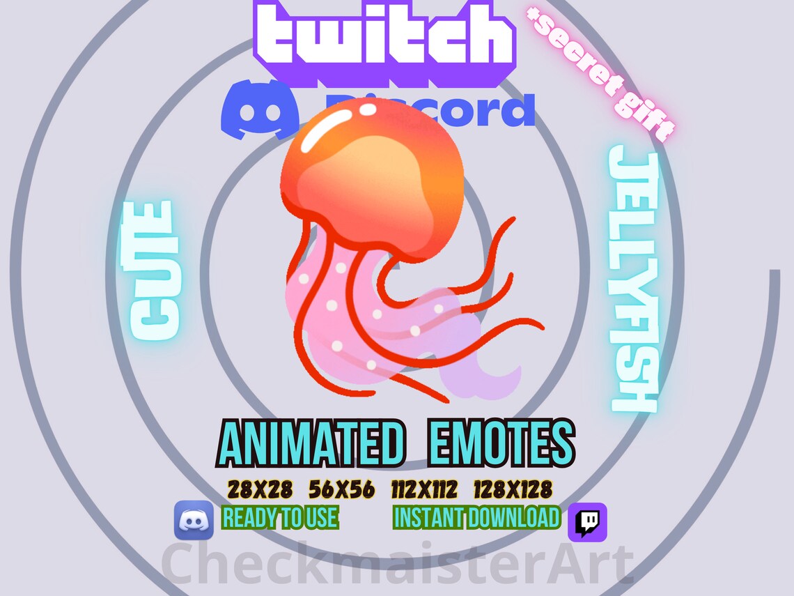 Animated Cute Jellyfish Emote, Twitch Emotes, Discord Emotes, Cute ...