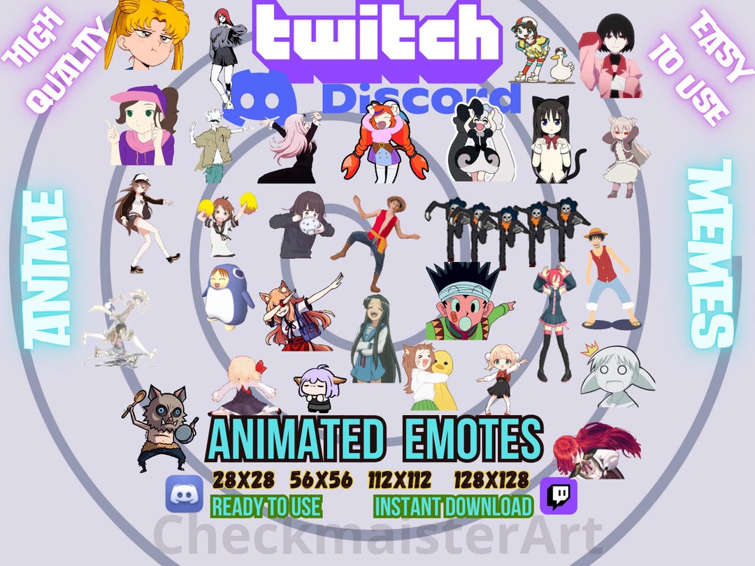 Animated Anime Meme Emotes: Twitch, Discord, Streamer (digital Download ...