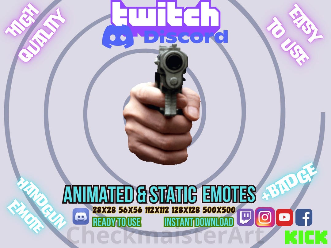 Animated Gun Pointing Emote: Twitch/discord/kick Streamer Meme (digital ...