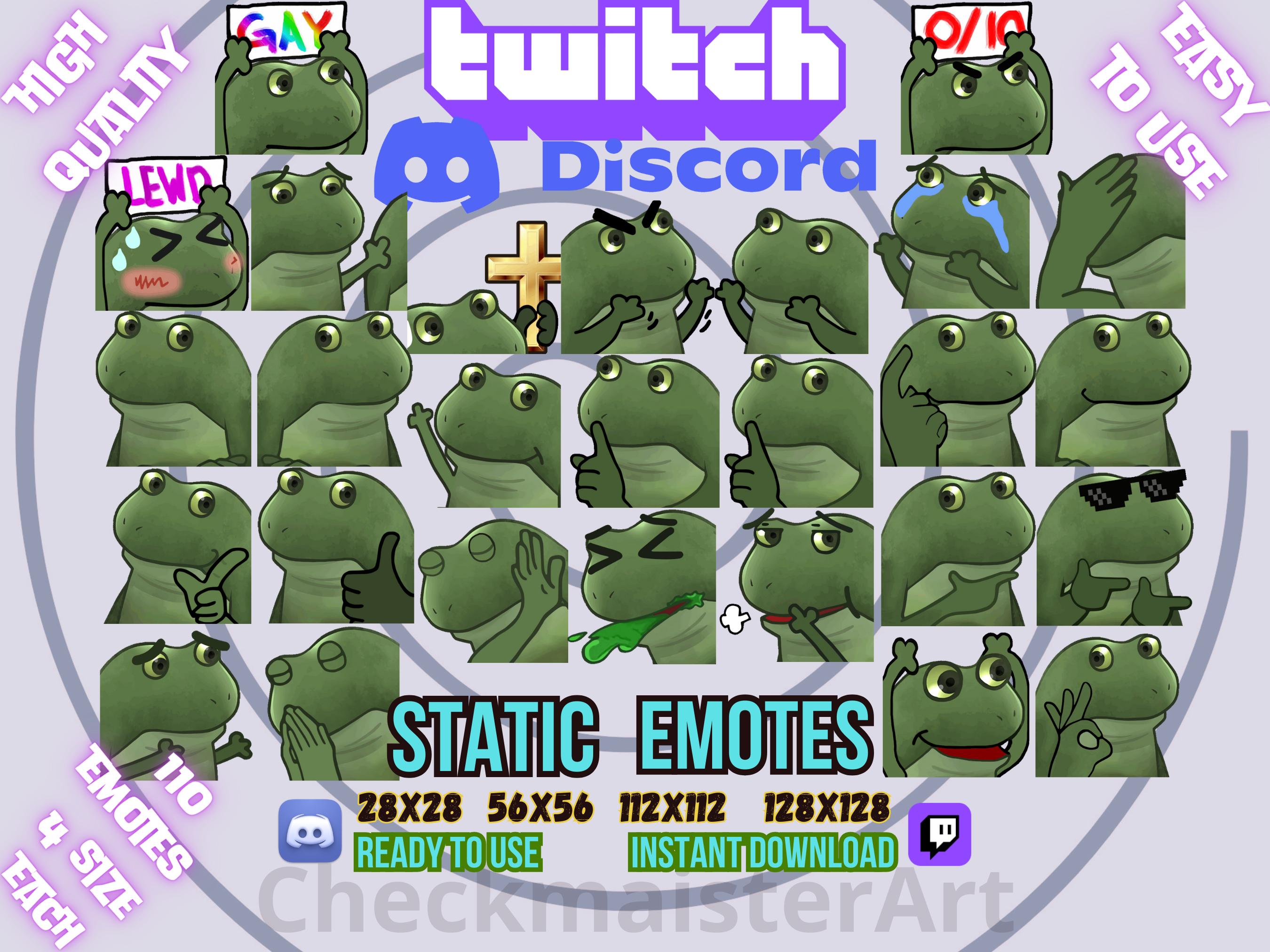 110 Meme Frog Emotes, Static Emote, Twitch Memes, Discord Stickers ...