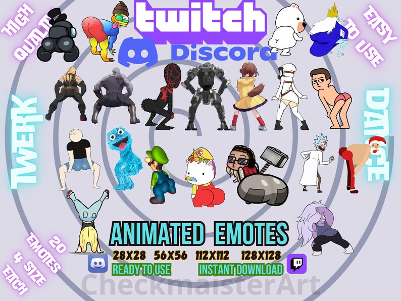 20 Animated Twerk Dance Emotes, Twitch Emotes, Discord Emotes, Crazy ...