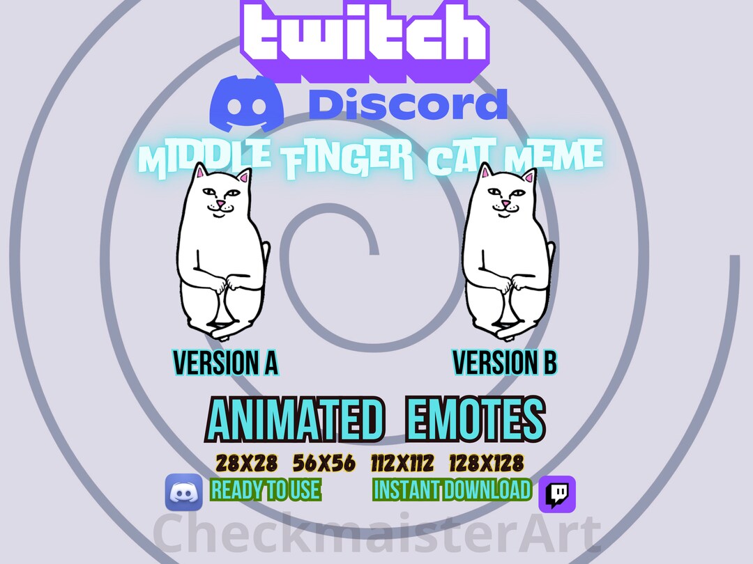 Animated Middle Finger Cat Meme Emote, Youtube Emotes, Discord Emote ...