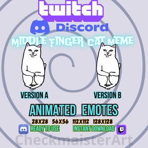 Animated Middle Finger Cat Meme Emote: Twitch, Discord, Youtube ...