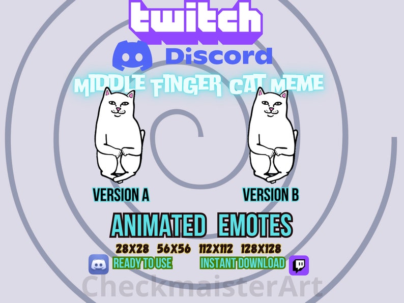 Animated Middle Finger Cat Meme Emote, Youtube Emotes, Discord Emote ...