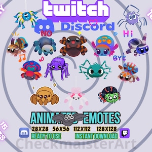 15 Animated Cute Spider Emotes, Twitch Emotes, Discord Emotes, Cozy ...