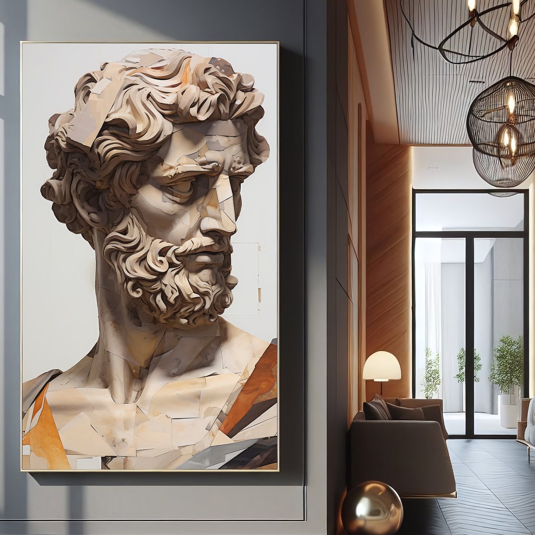 Marble Greek Statue, Broken Rome Statue, Digital Wall Art, Collages ...