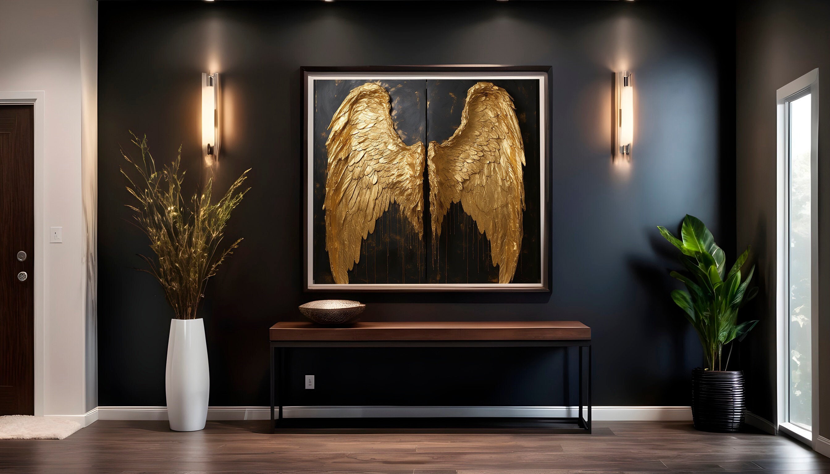 Golden Angel Wings, Ready to Print CMYK PDF, Contemporary Art, Digital ...