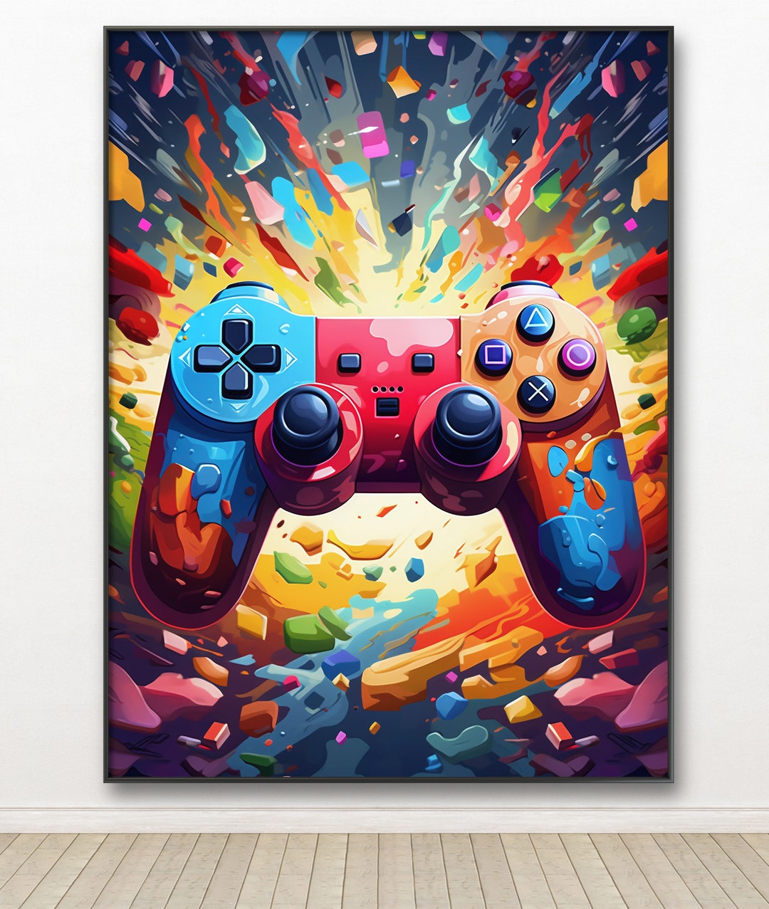 3D Joystick, Gaming Wall Poster, Gaming Controller Digital Wall Art ...