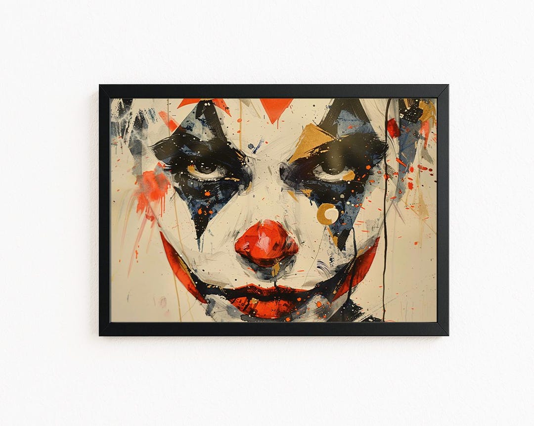 Abstract Clown Face Digital Download, Modern Art Digital Print ...