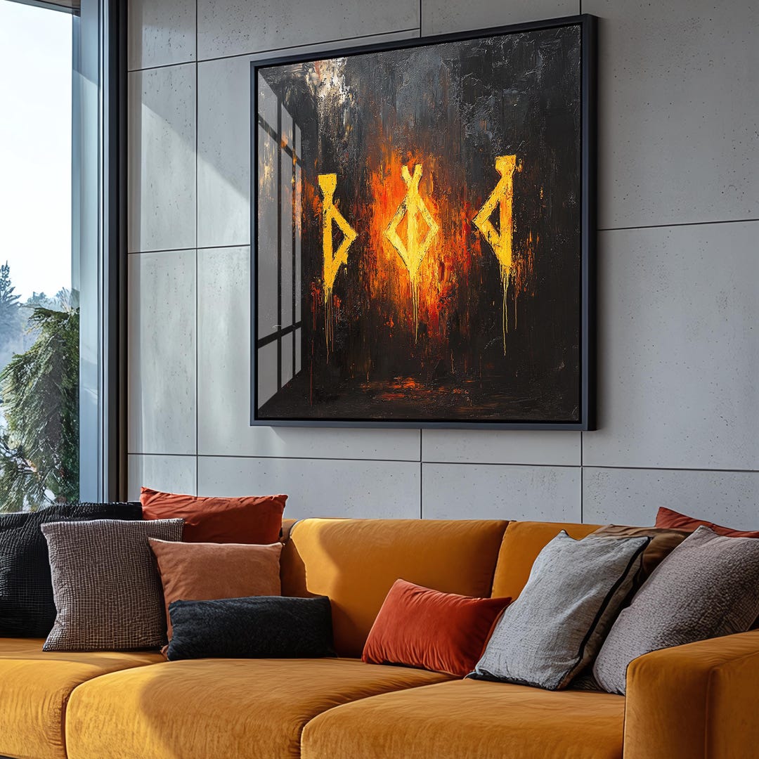 Runic Fire Symbol Digital Download Norse Magic Runes Wall Art Viking ...