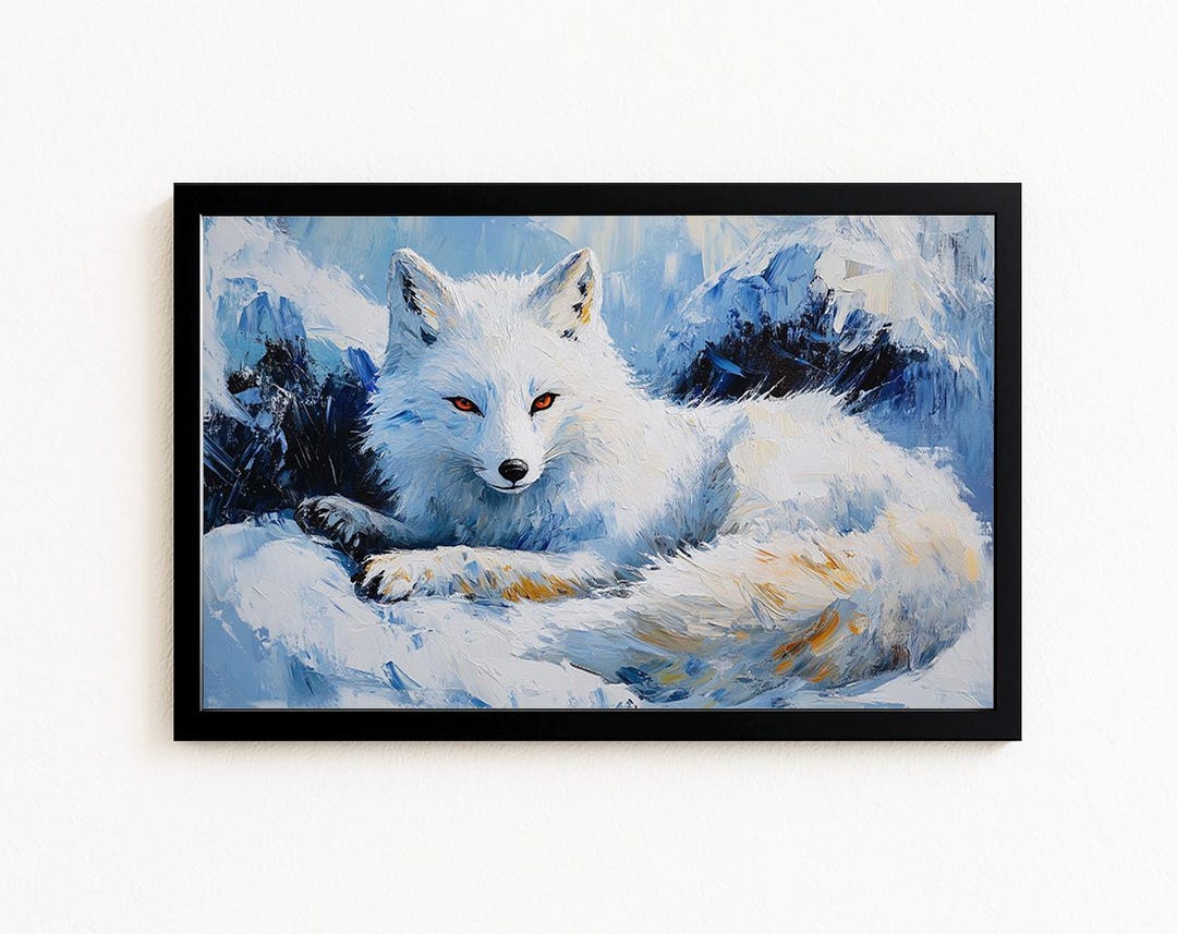 Arctic Fox Painting Digital Download, Wildlife Digital Print, Winter ...