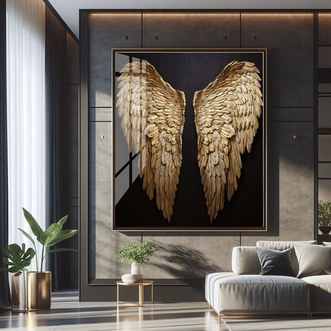 Golden Angel Wings, Ready to Print CMYK PDF, Contemporary Art, Digital ...