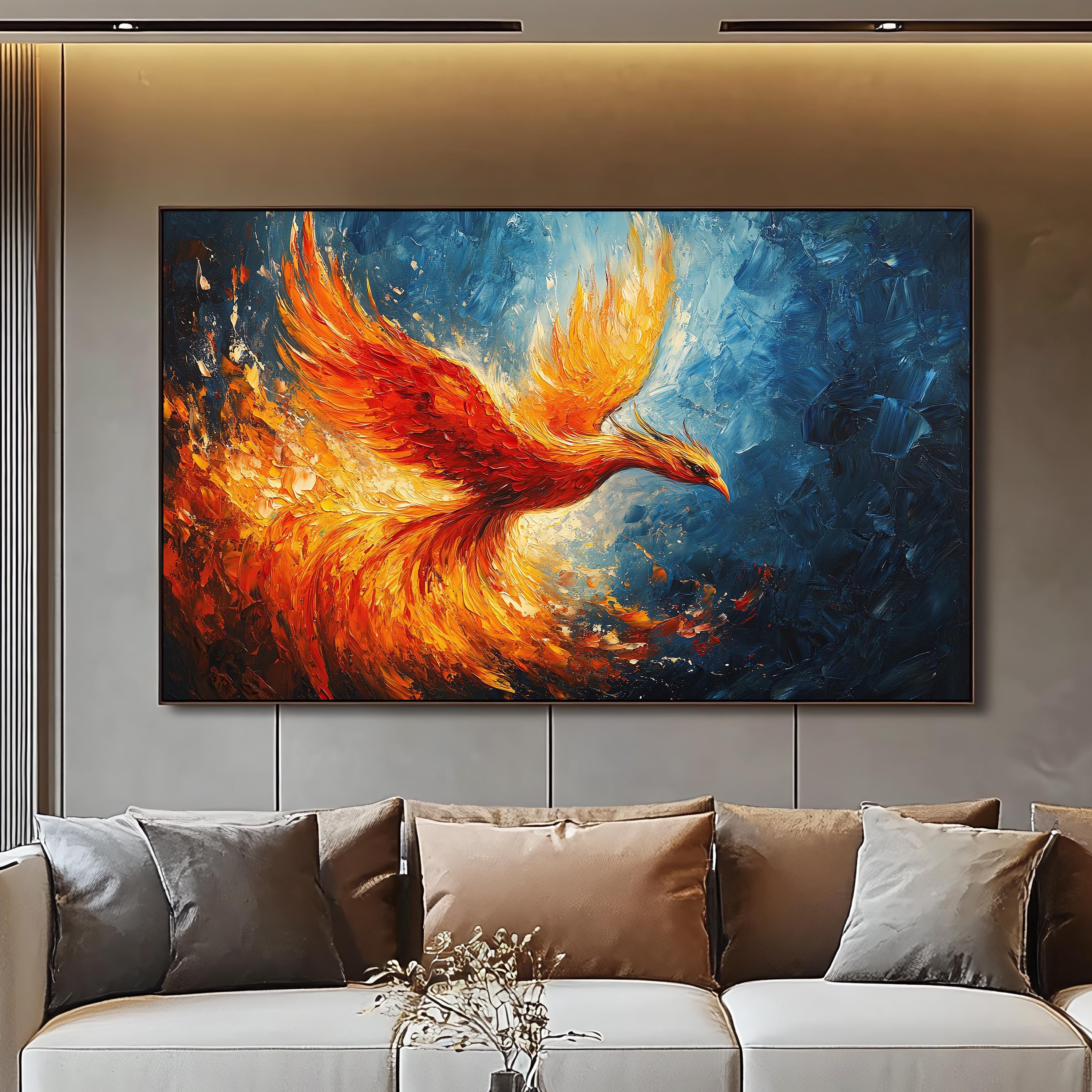 Fiery Phoenix Rising Digital Download, Mythical Bird Digital Print ...