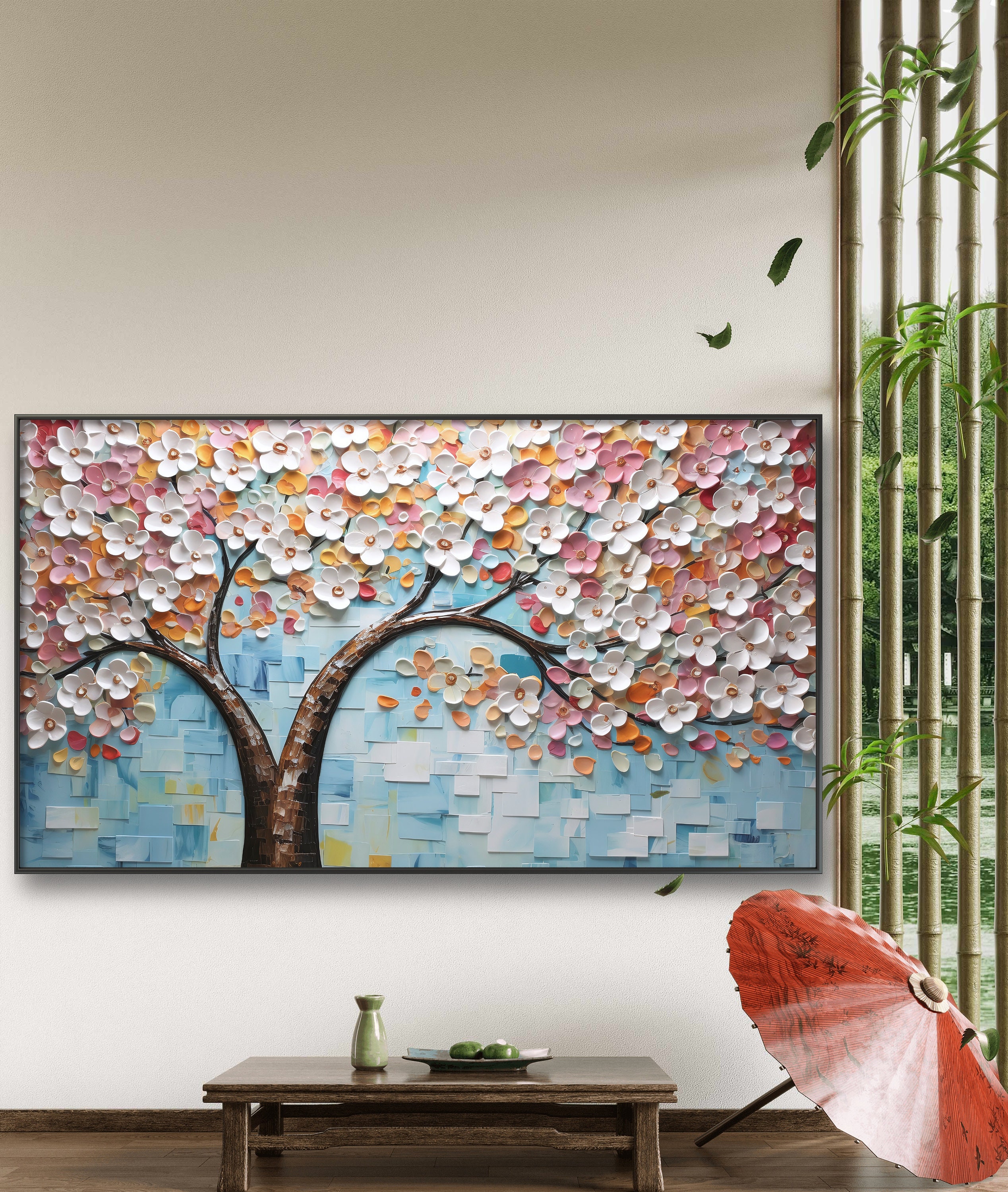 3D Abstract Texture Tree, Textured Oil Painting, Digital Wall Art ...