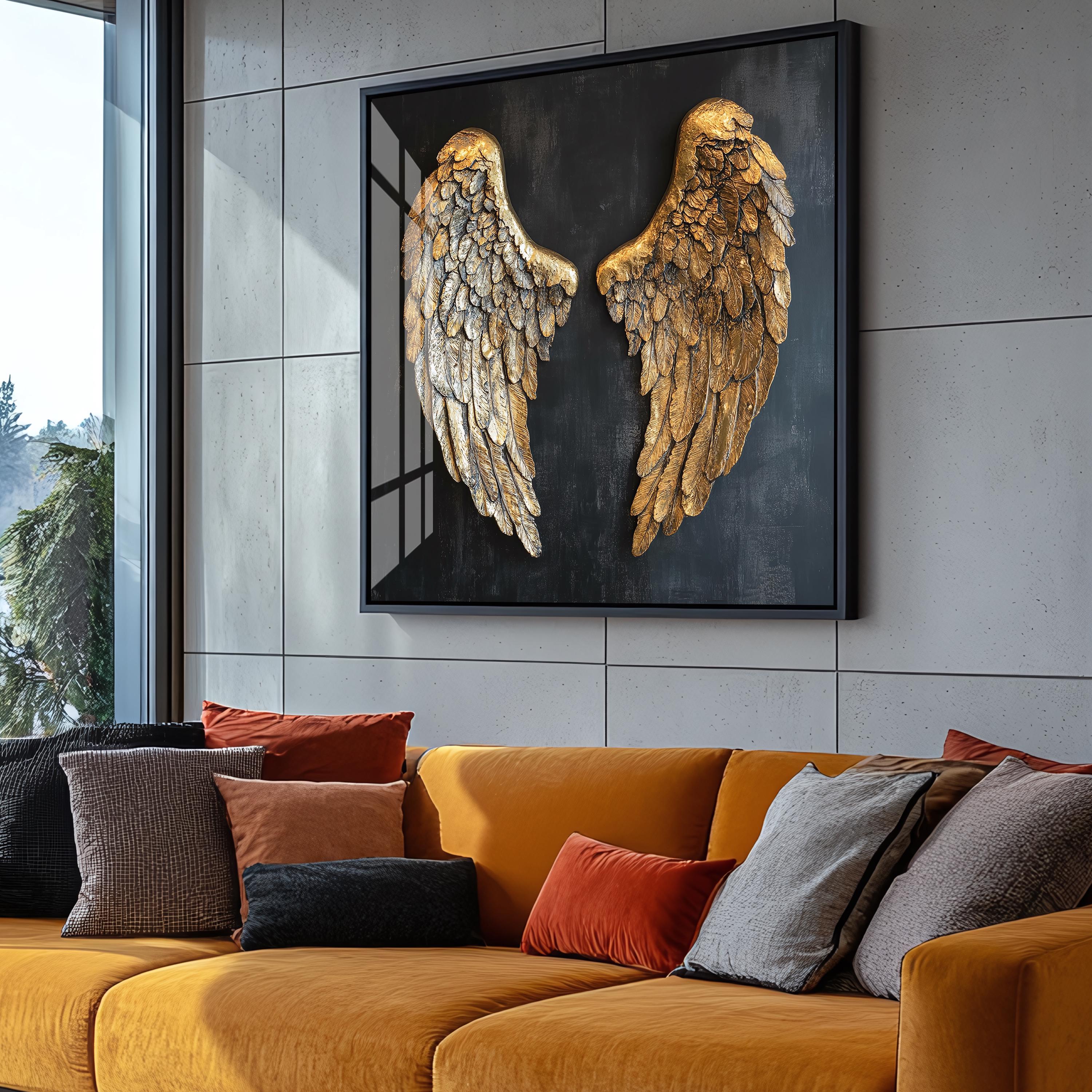 Golden Angel Wings Digital Download | Luxurious Wall Art | Modern ...