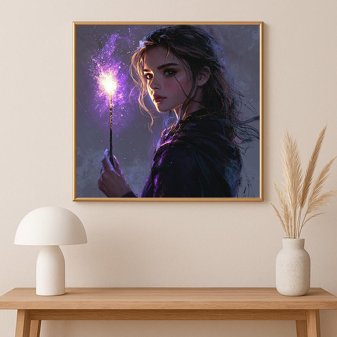 Magical Girl Portrait Digital Download, Witch Wand Fantasy Digital ...