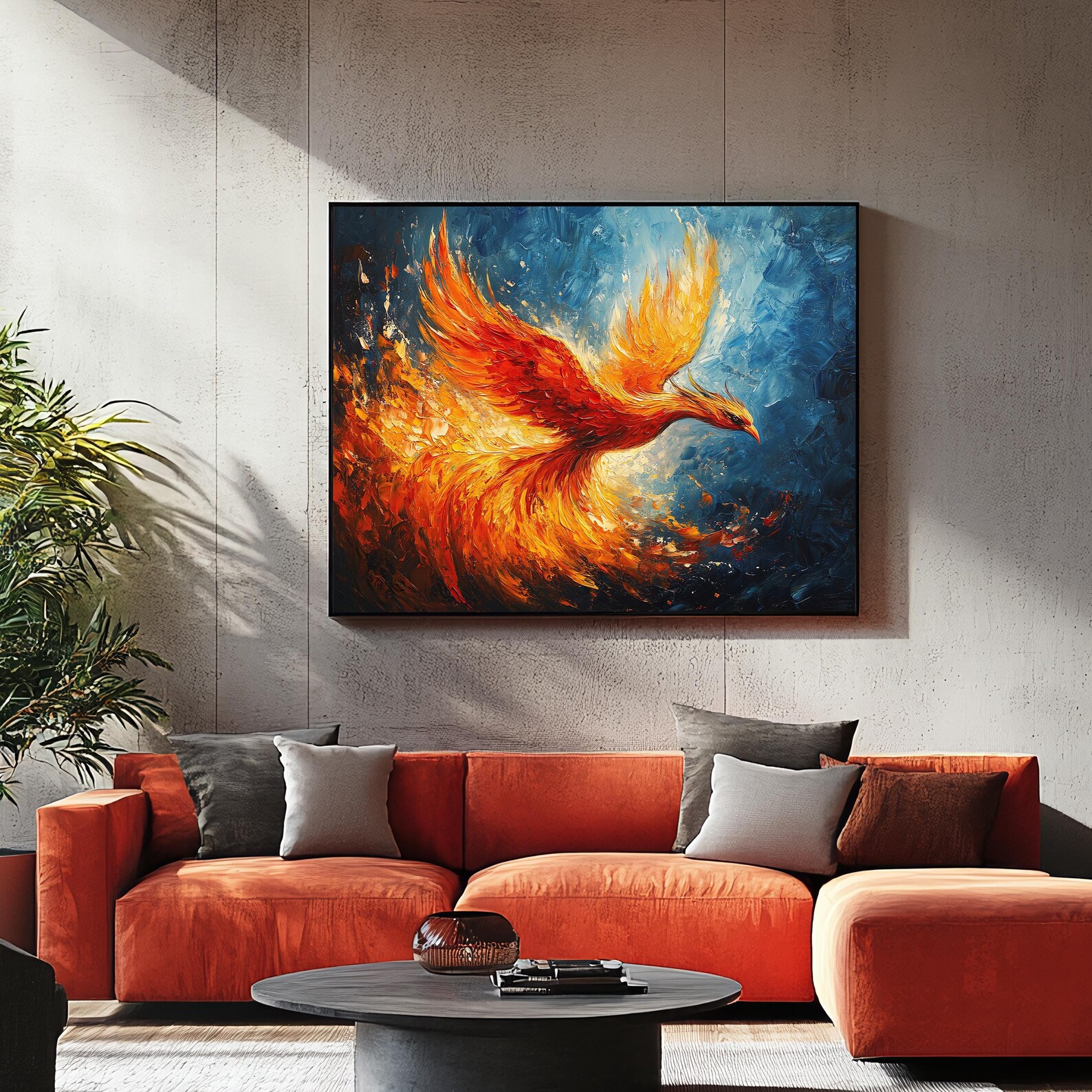 Fiery Phoenix Rising Digital Download, Mythical Bird Digital Print ...
