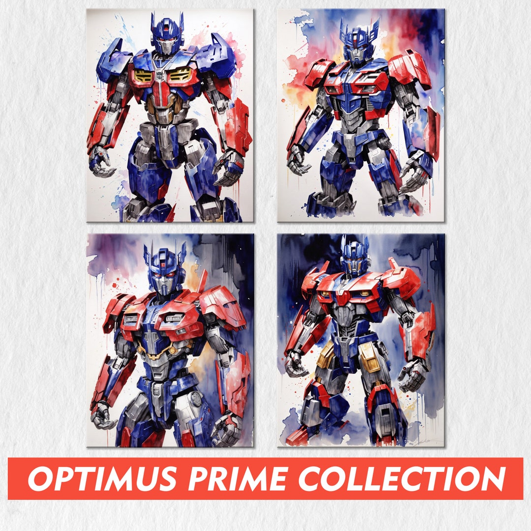 Optimus Prime Wall Art Set of 4 Variation of Transformers - Etsy