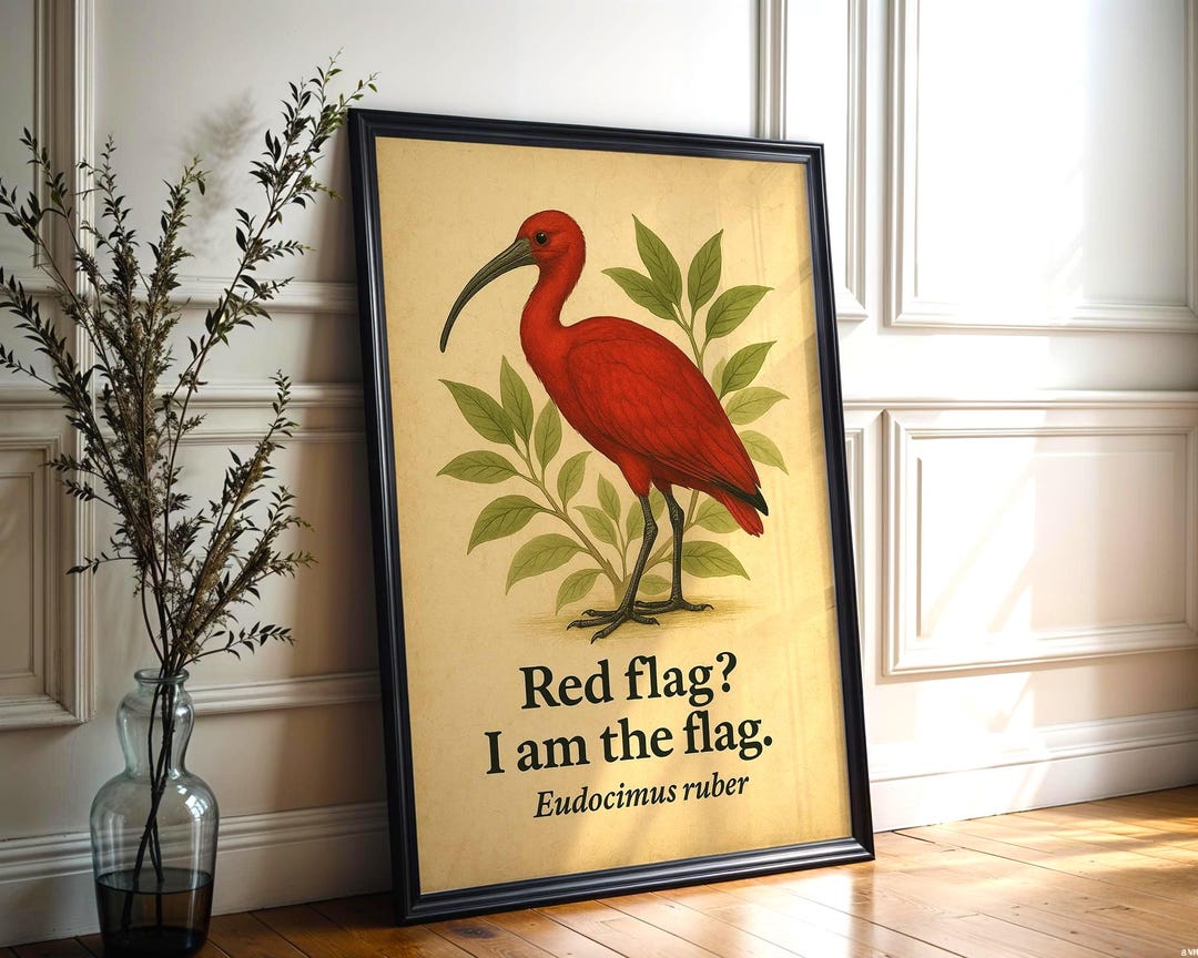 Scarlet Ibis Print: Vintage Botanical Poster With Funny Quote - Etsy