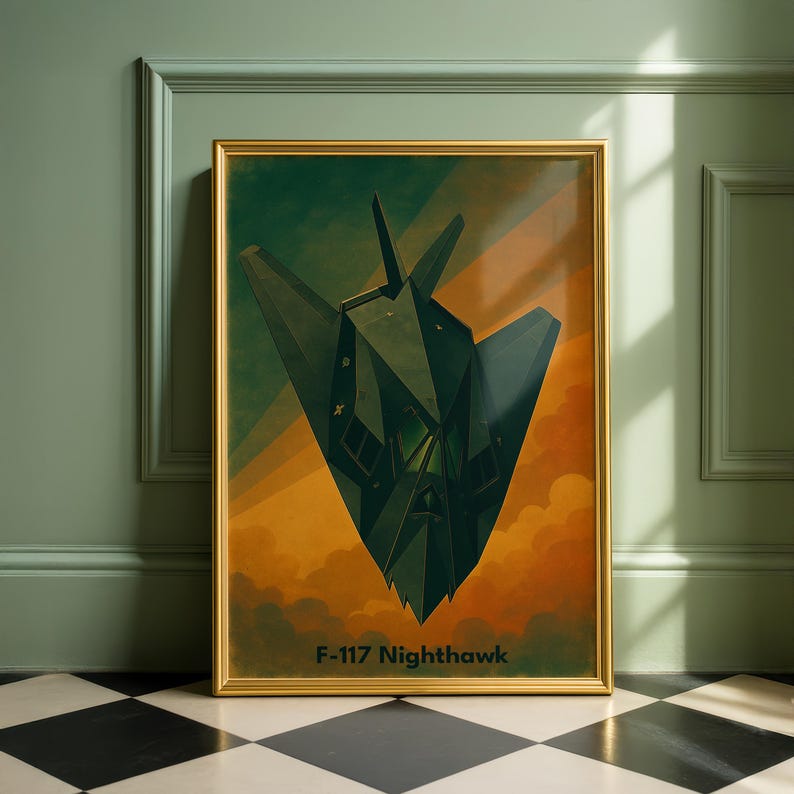 F-117 Nighthawk Poster: Retro Aviation Art Print (digital Download) - Etsy