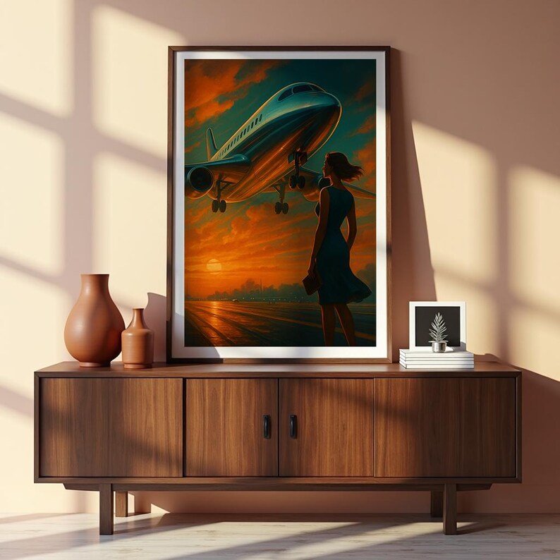 Jet Age Aviation Poster – Retro Futuristic Aircraft Art Print - Etsy