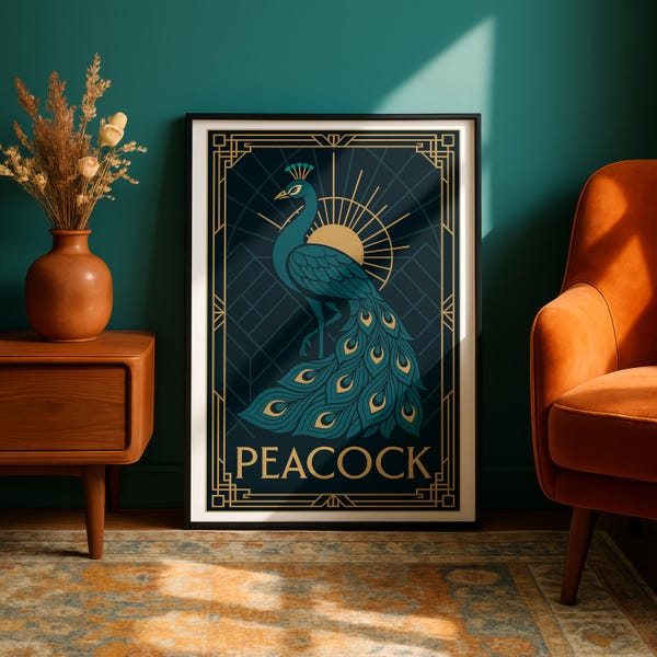 Art Deco Peacock - Etsy