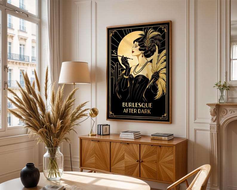 Art Deco Burlesque Print, Vintage 1920s Glamour Cabaret Poster (digital ...