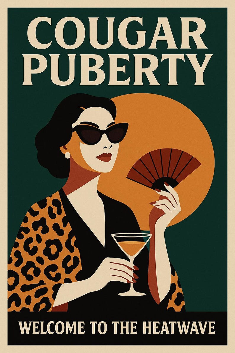 Cougar Puberty Poster: Retro Mid-century Humor Print (digital Download ...