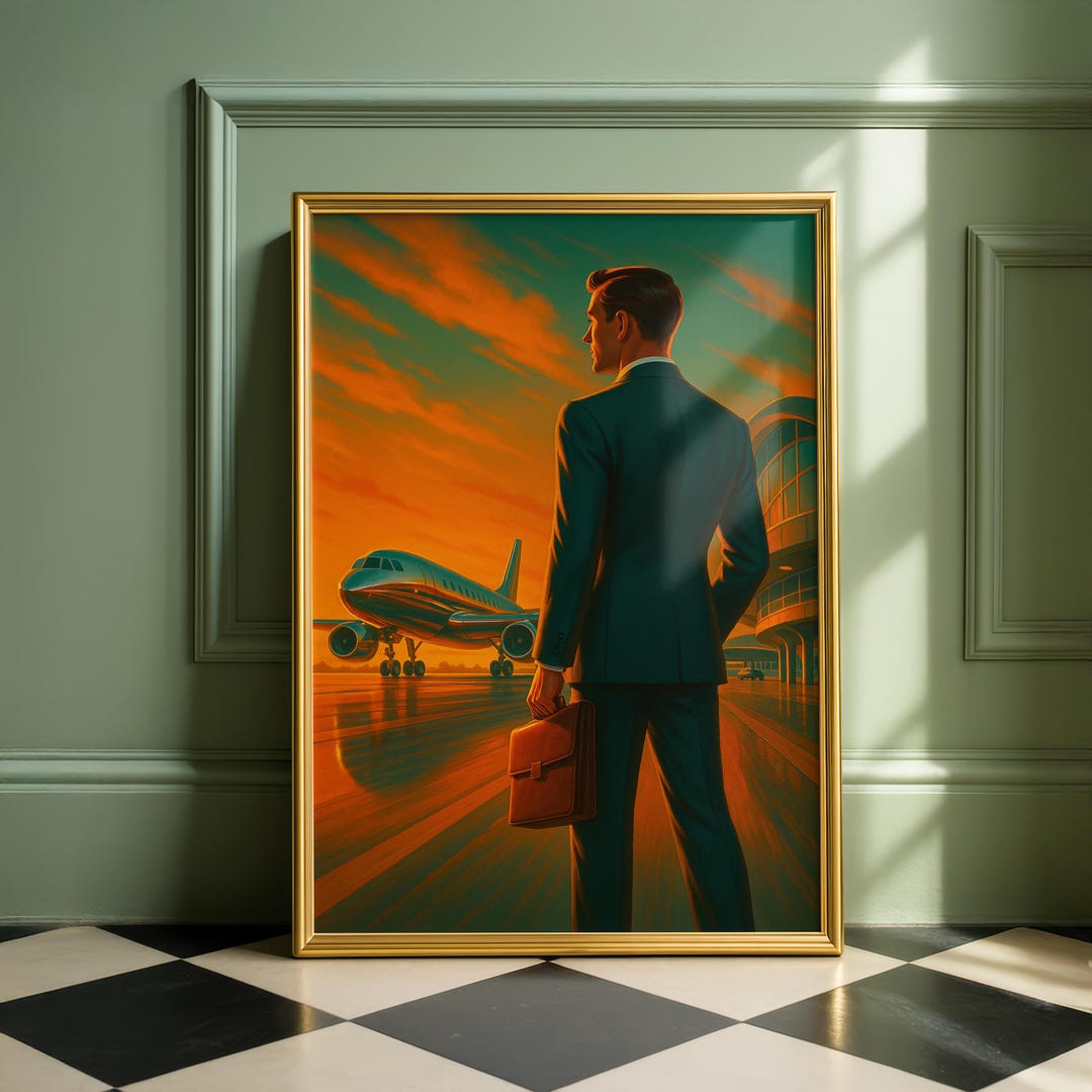 Jet Age Aviation Art – Retro Futuristic Aviation Poster (digital ...