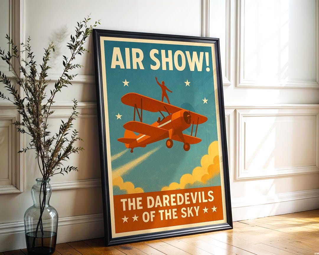 Vintage Air Show Poster: Retro Aviation Wall Art (digital Download) - Etsy
