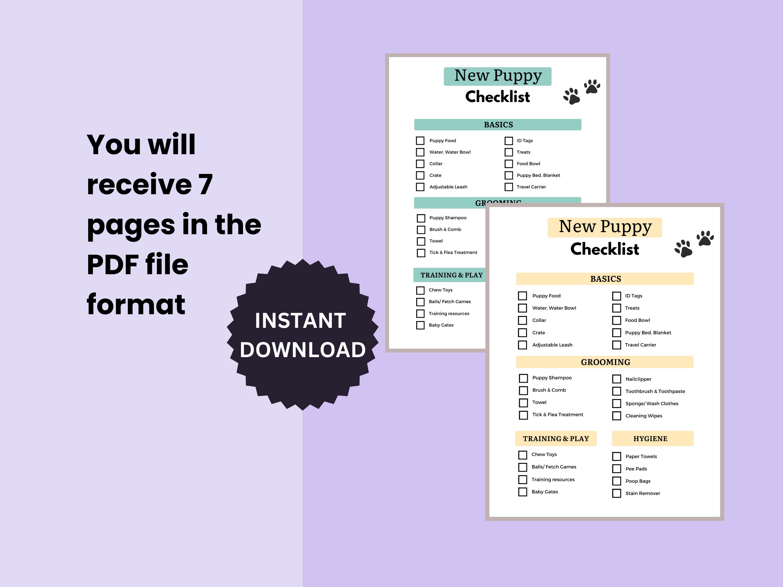 New Puppy Checklist, Puppy Supplies List, Puppy Printable, Checklist ...