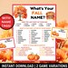 What's Your Fall Name Game With Fall Name Tags + Fall Sign, Fall Party ...