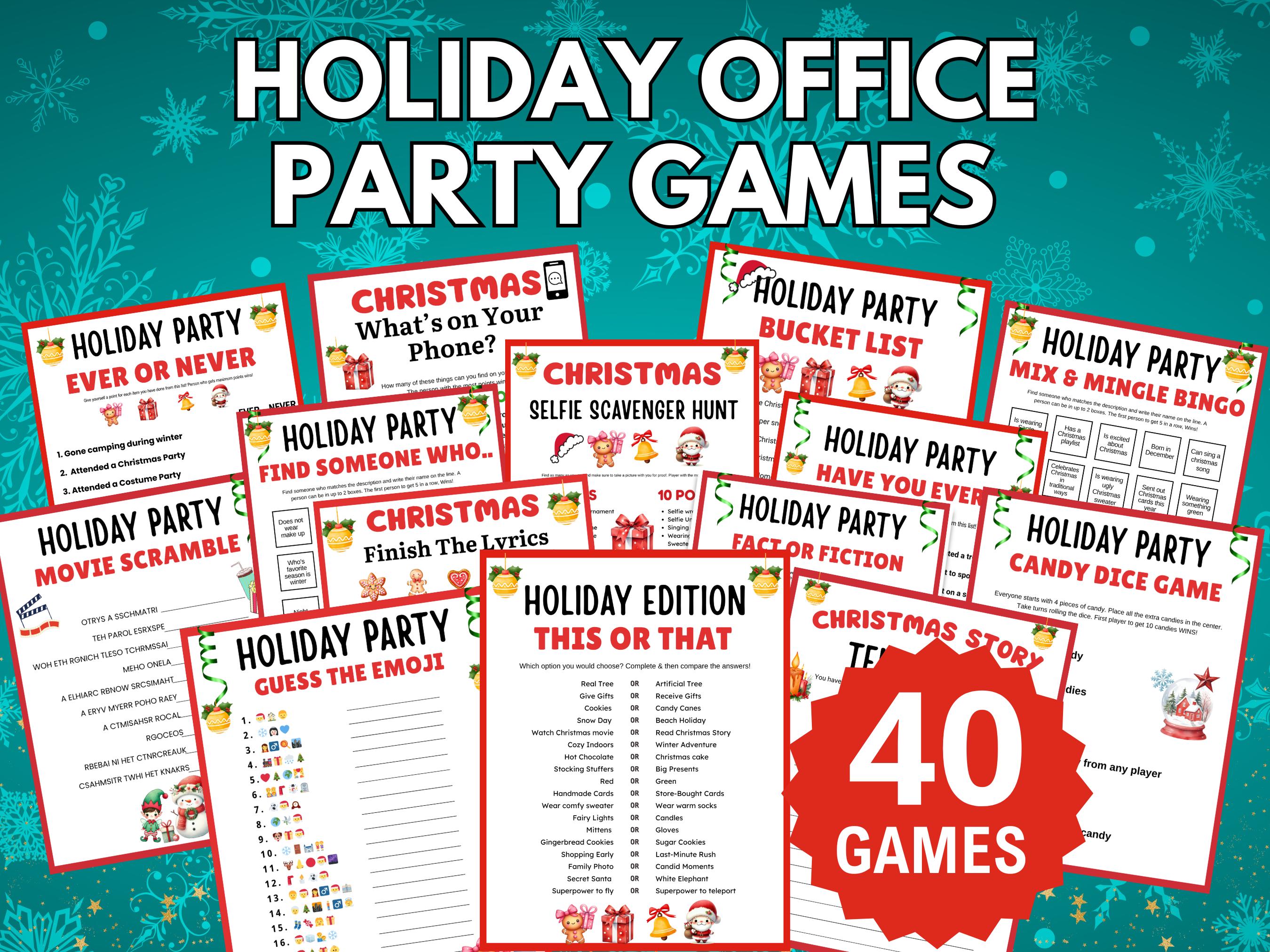 Holiday Office Party Games, Christmas Office Party Game Bundle ...