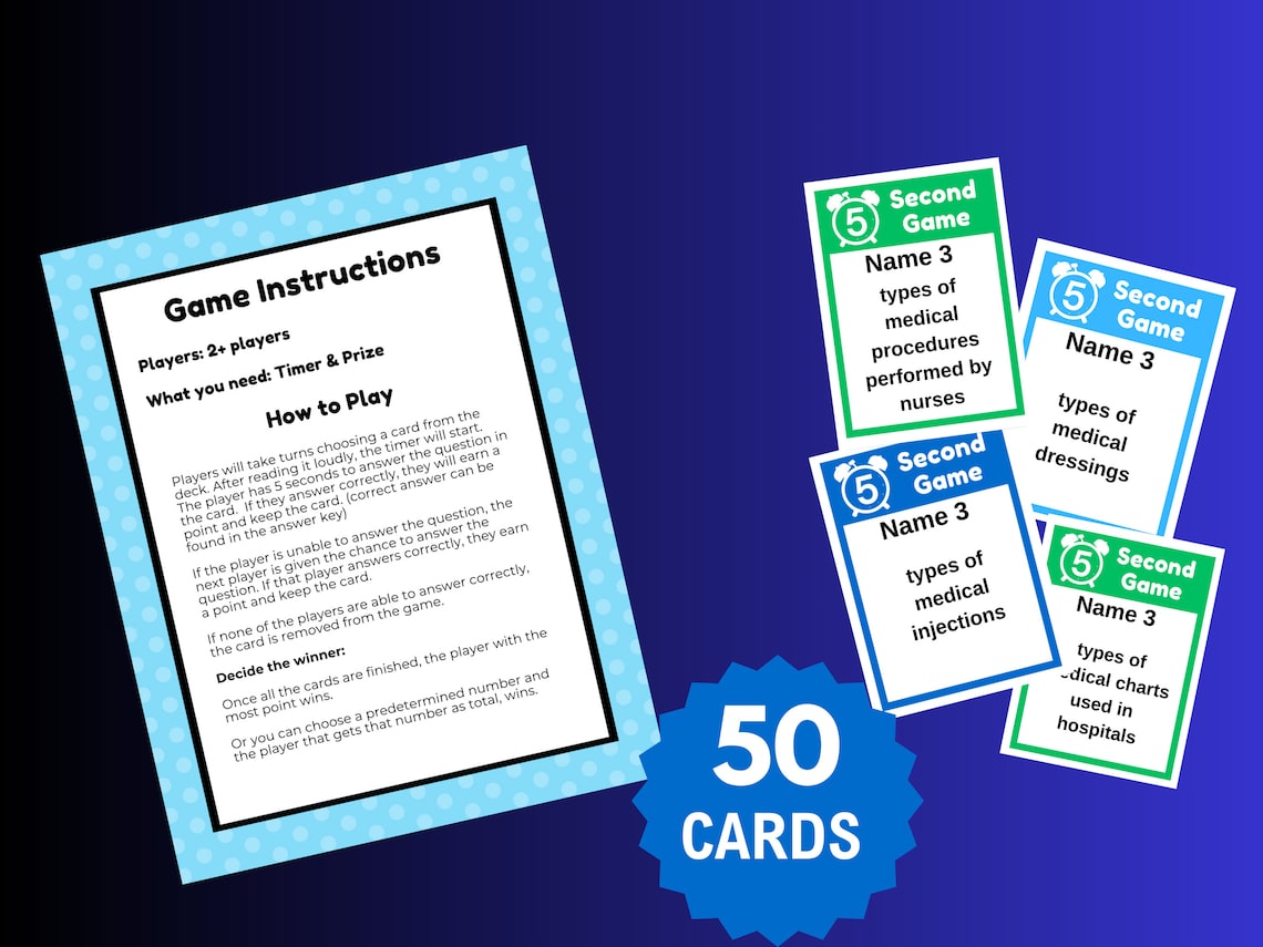 Nurse Games, 5 Second Game for Nurse Party, Medical Games, Nurse Week ...