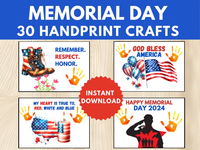 Memorial Day Handprint Bundle, Patriotic Activity, Memorial Day 2024 ...