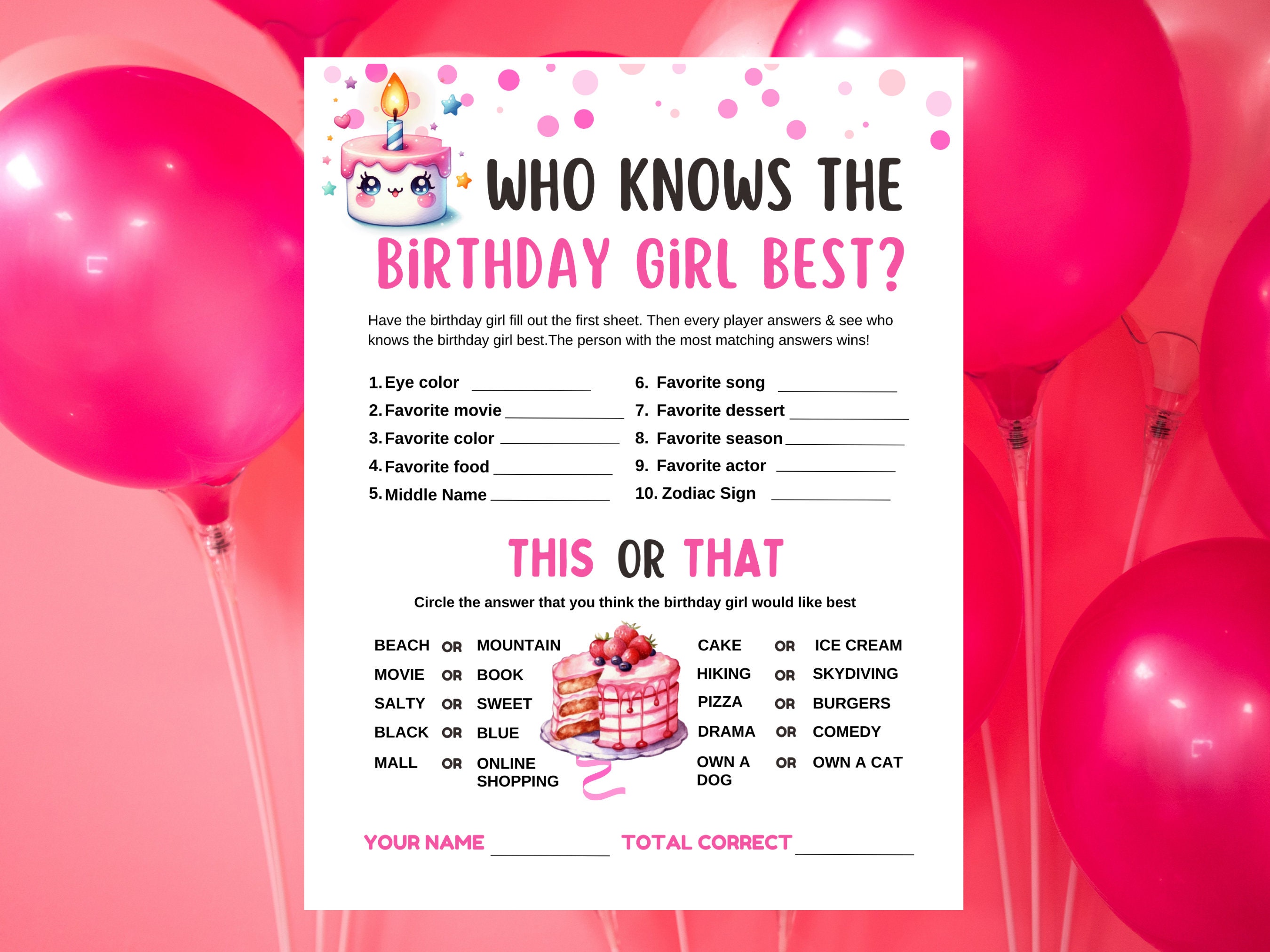 Who Knows the Birthday Girl Best, How Well Do You Know the Birthday ...