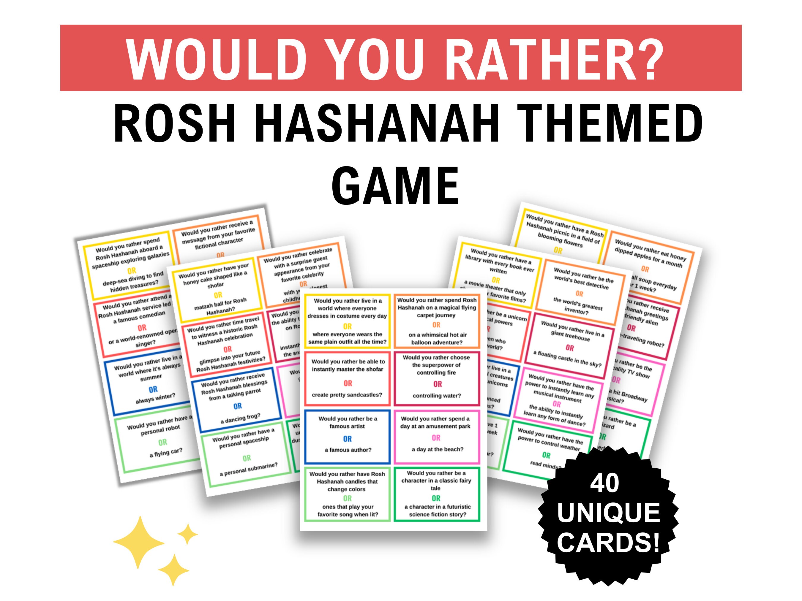 Rosh Hashanah Games Bundle, Rosh Hashanah Trivia, Would You Rather ...