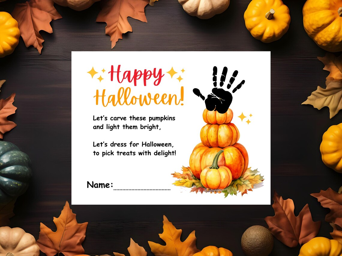 Pumpkin Handprint Art Printable, Pumpkin Poem Handprint Printable ...