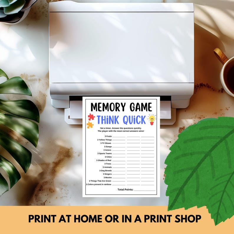 Dementia Think Quick Game, Dementia Activities, Brain Games, Memory ...